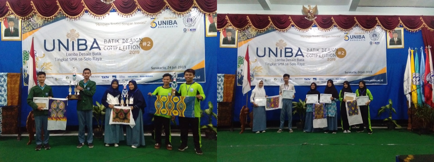 Juara I & Harapan II dalam Acara "UNIBA BATIK DESIGN COMPETITION" - SMA MTA